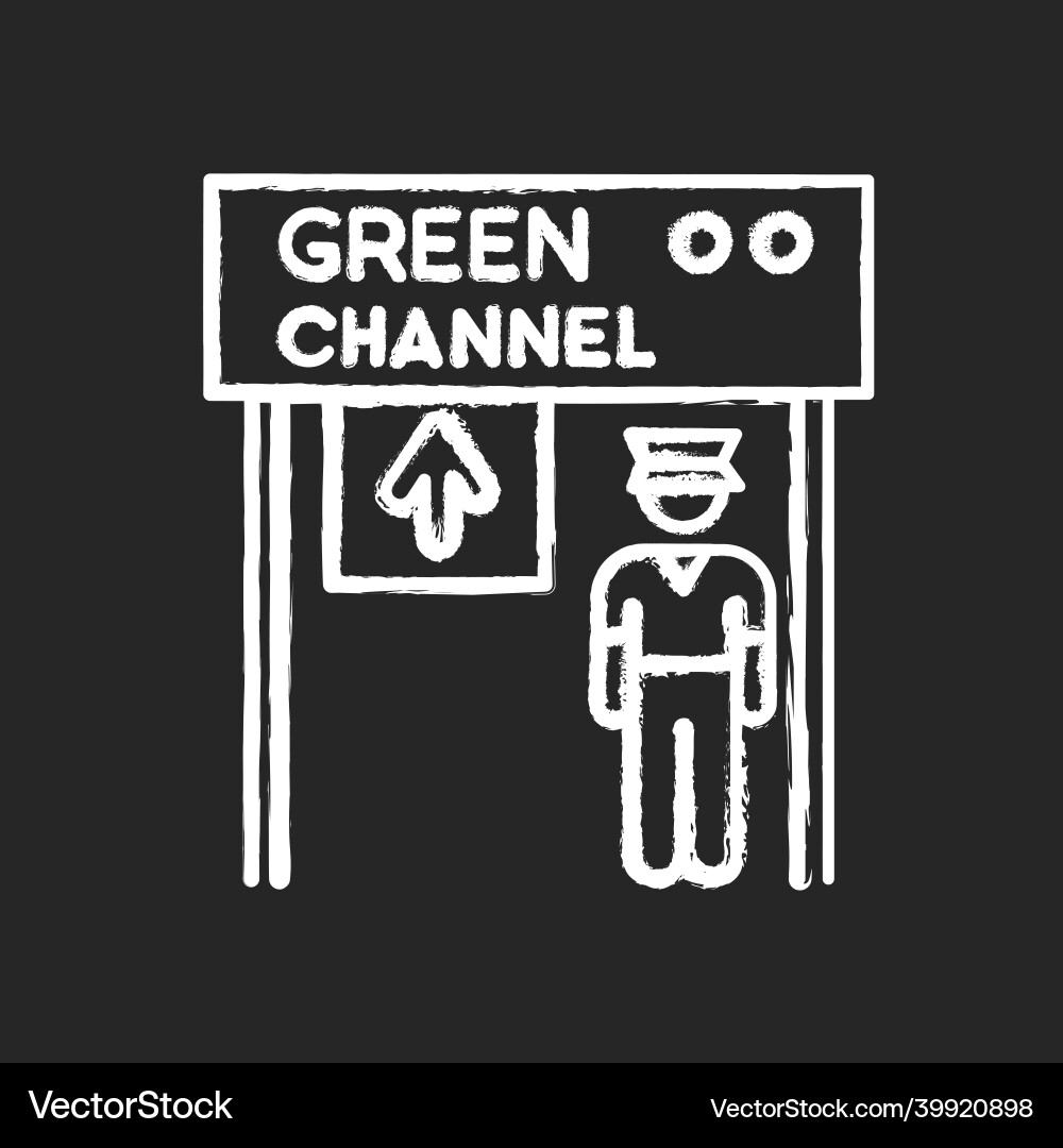 Green channel chalk white icon on black Royalty Free Vector