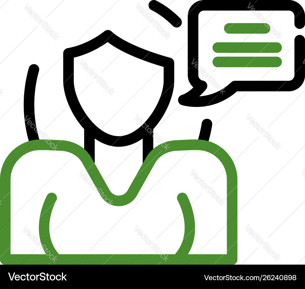 Guide woman speech icon outline style Royalty Free Vector