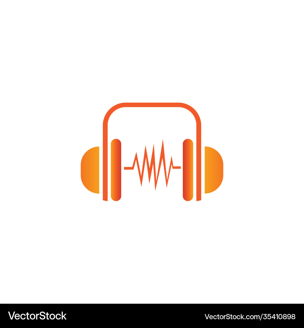 Hearing aid music icon color design Royalty Free Vector