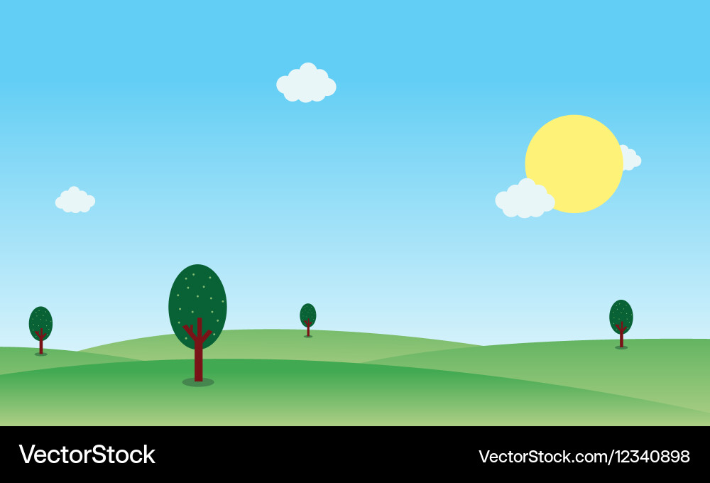 Hill nature landscape Royalty Free Vector Image