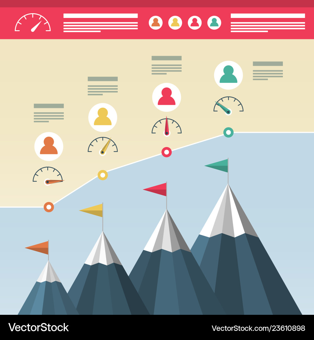 Infographic design with mountains business Vector Image