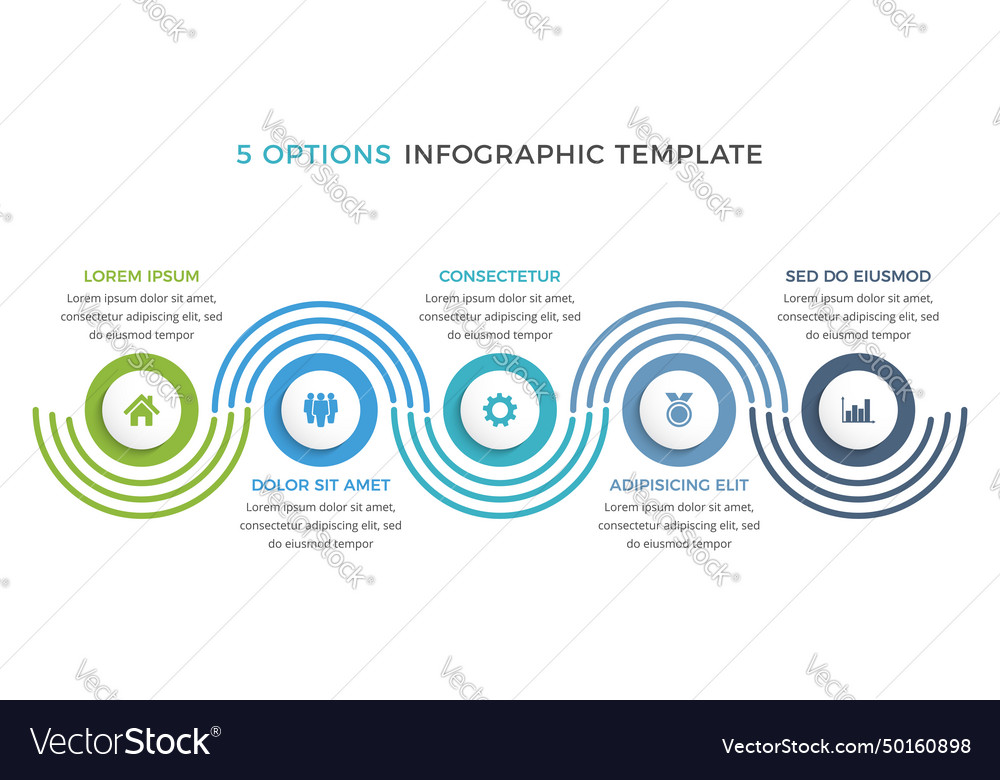 Infographic template - 5 elements Royalty Free Vector Image