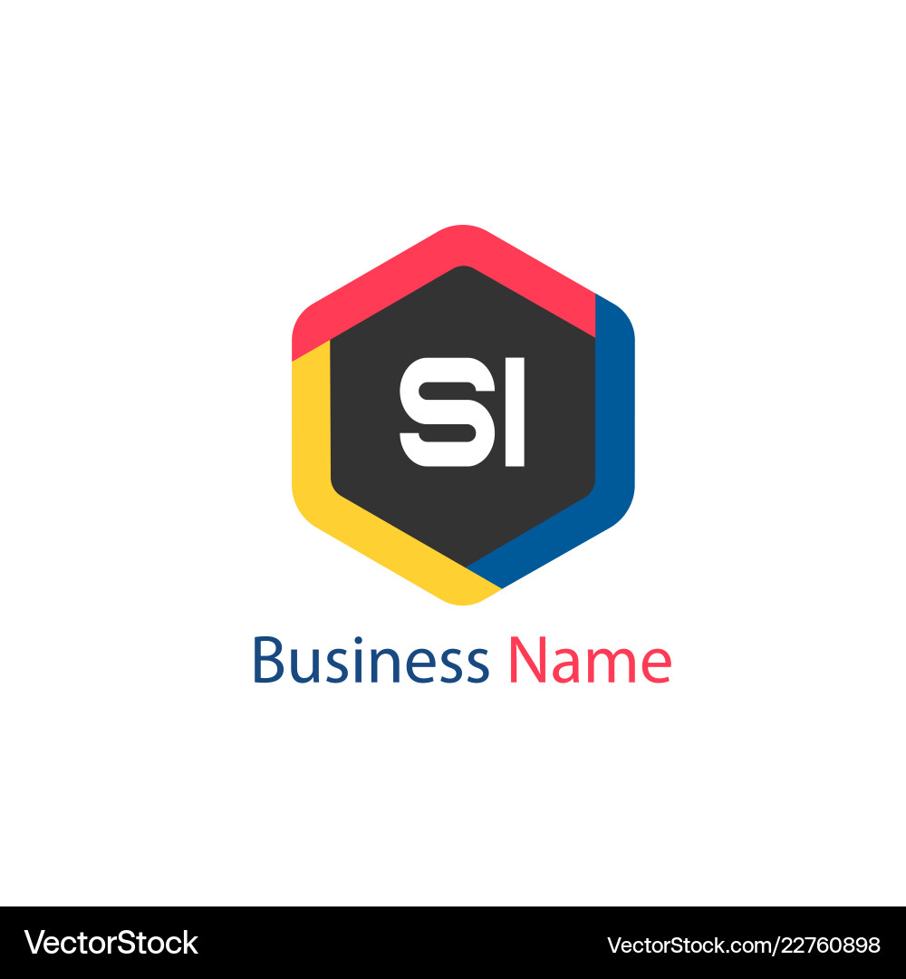 Initial letter si logo template design Royalty Free Vector