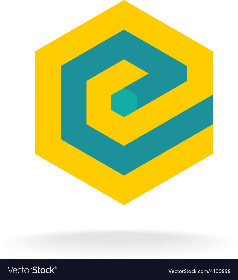 Letter e logo template technical hexagonal style Vector Image