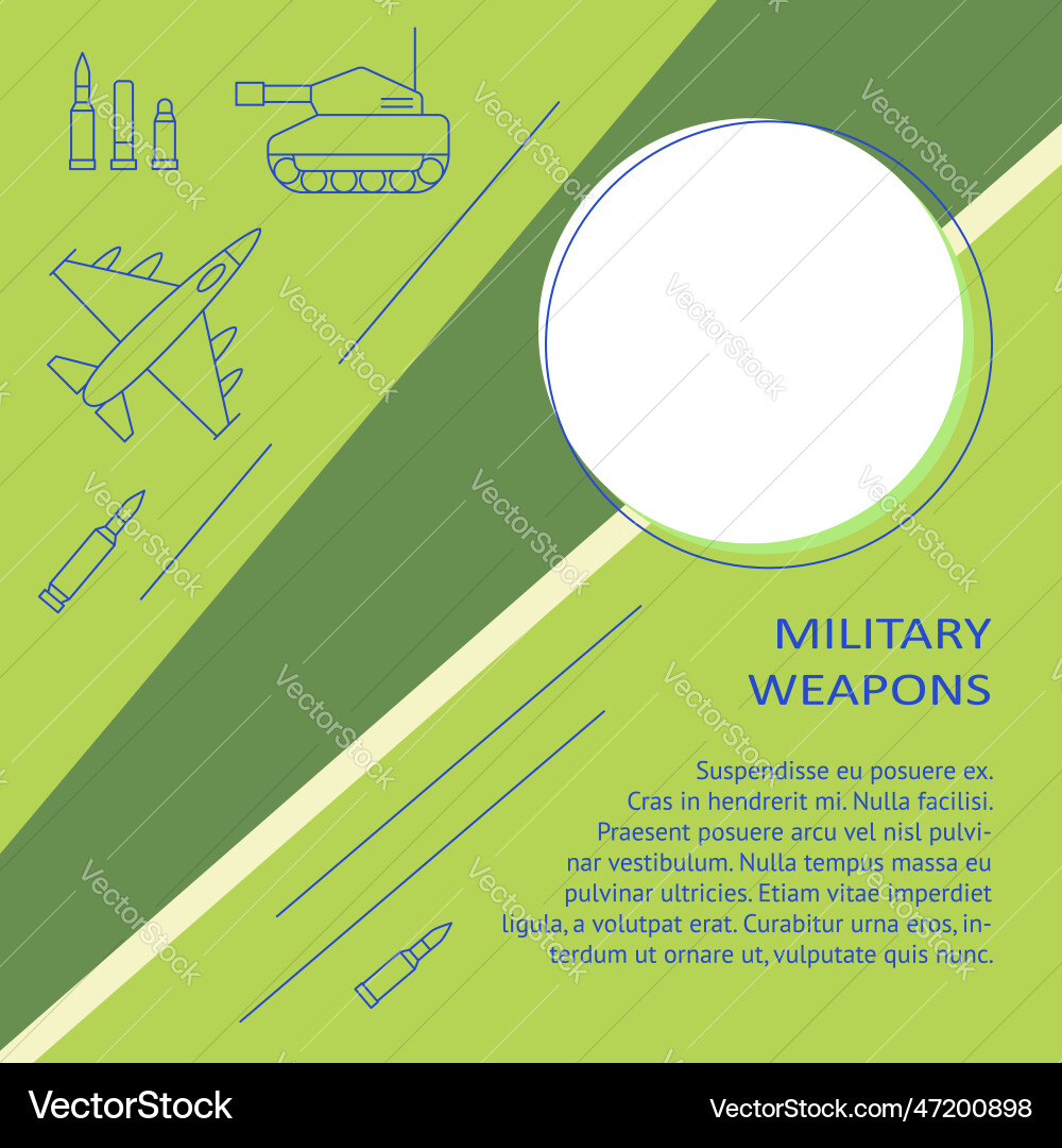 Military weapons banner with place for text Vector Image