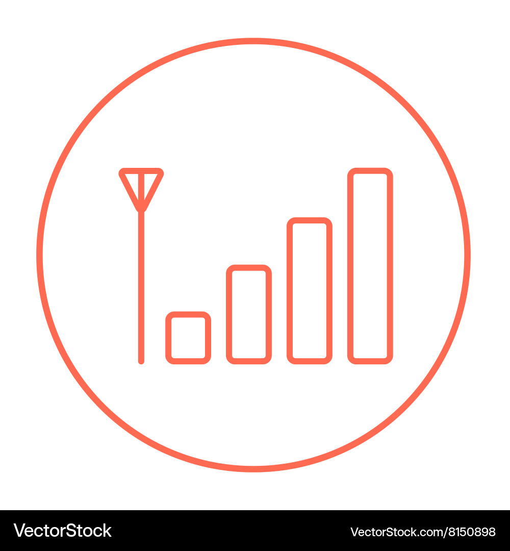 Mobile phone signal sign line icon Royalty Free Vector Image