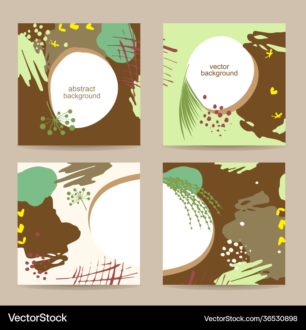 Set abstract floral colorful square templates Vector Image