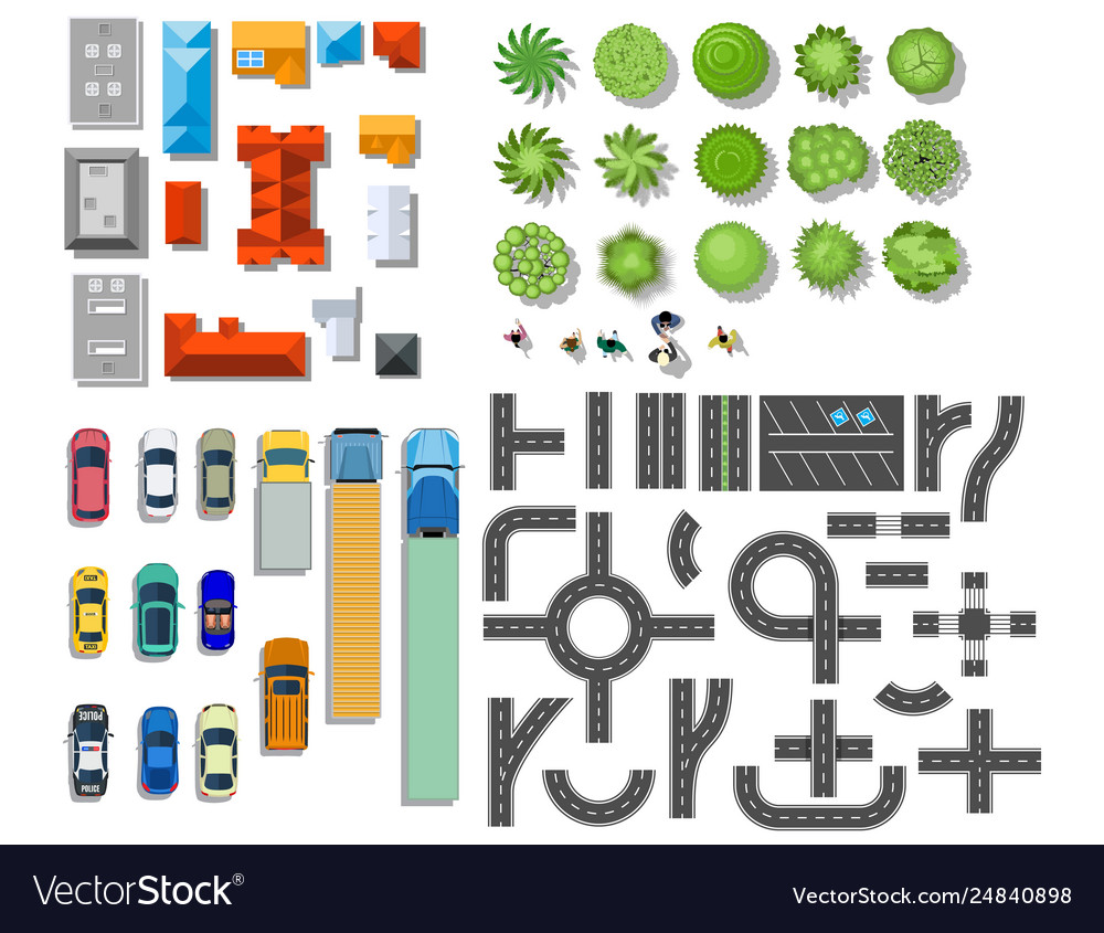 Set landscape elements Royalty Free Vector Image