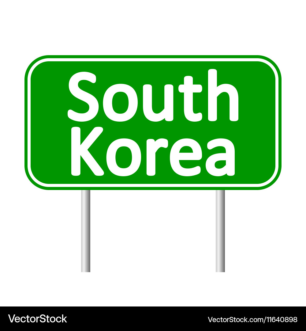 South korea road sign Royalty Free Vector Image