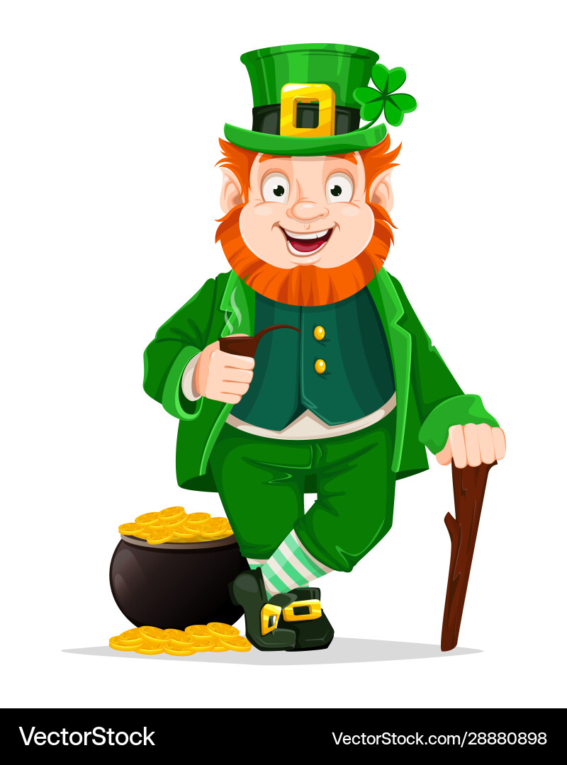 Stock leprechaun cartoon character Royalty Free Vector Image