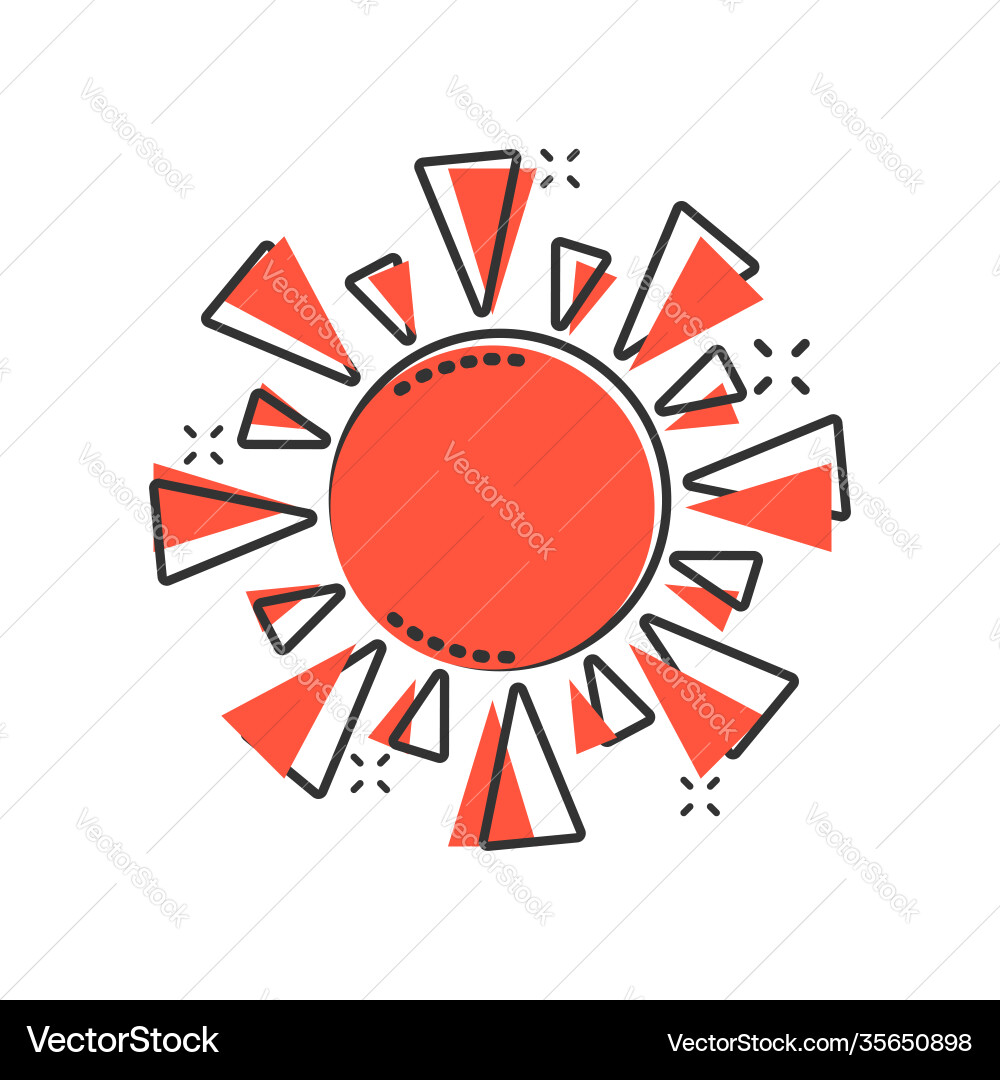 Sun icon in comic style sunlight cartoon sign Vector Image