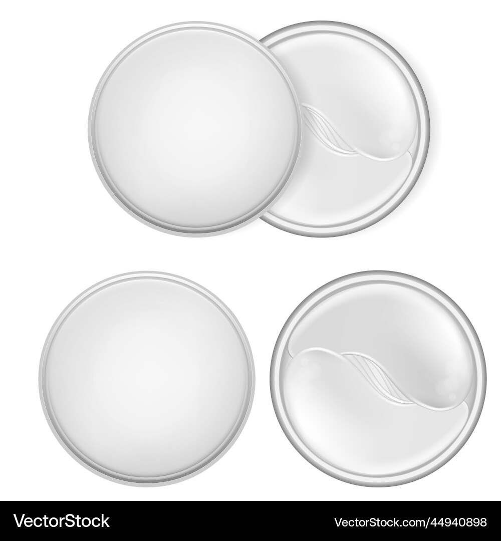 White round packaging for cosmetic and eye gel Vector Image