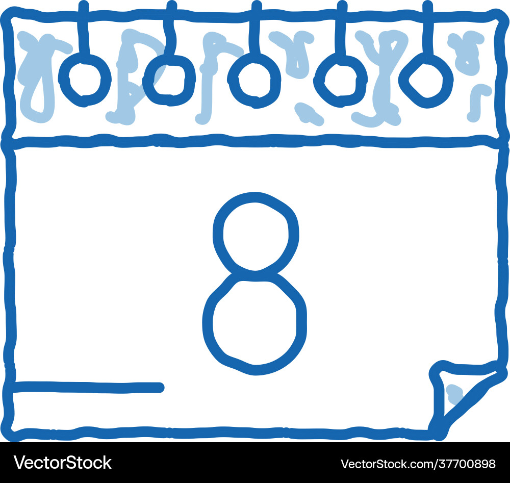 Woman day date doodle icon hand drawn Royalty Free Vector