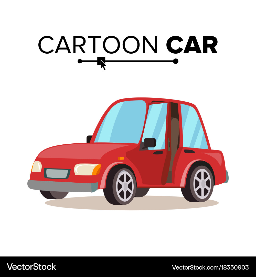 Cartoon car reg flat style isolated Royalty Free Vector