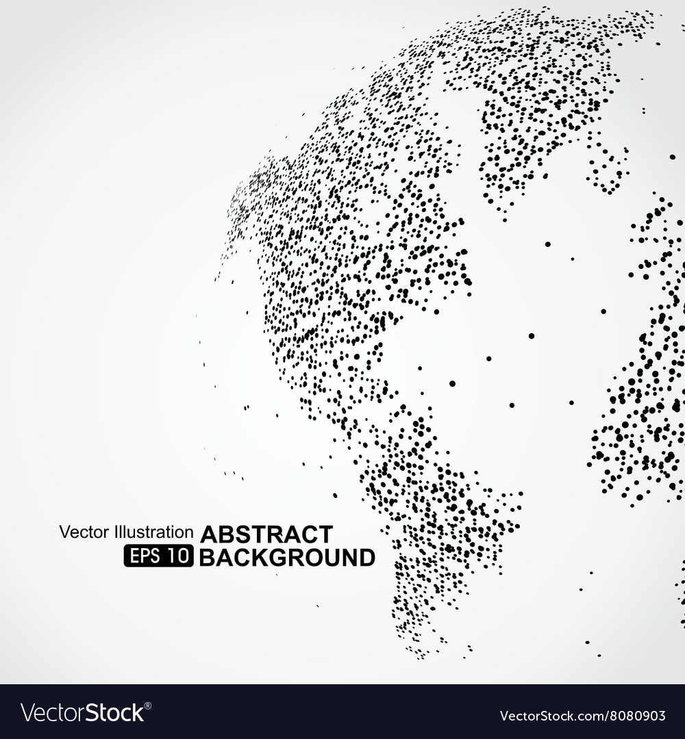 Dots three-dimensional map of the world abstract Vector Image