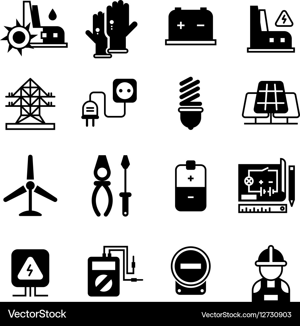 Electric power plant electricity electronic Vector Image