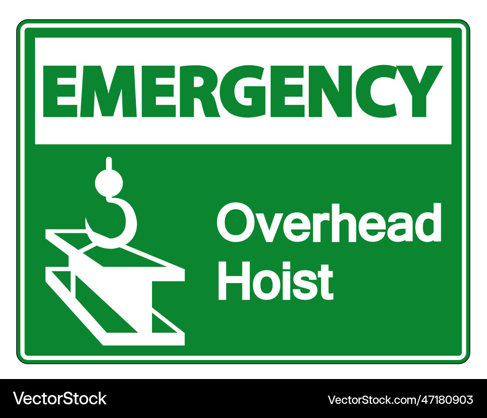 Emergency overhead hoist symbol sign isolate Vector Image