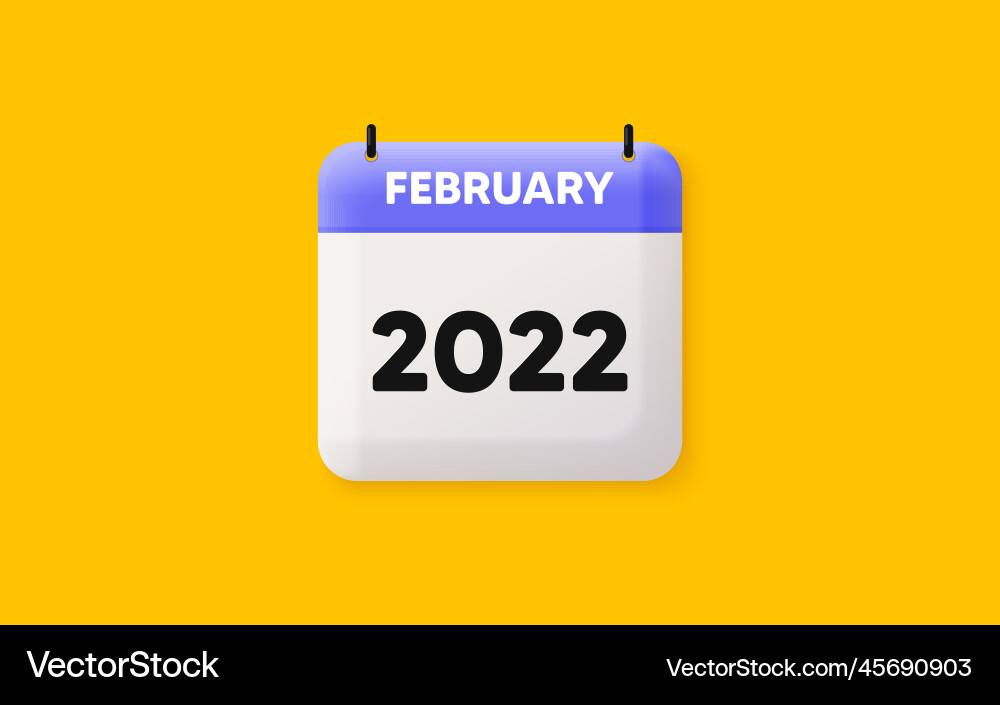 February month icon event schedule feb date Vector Image