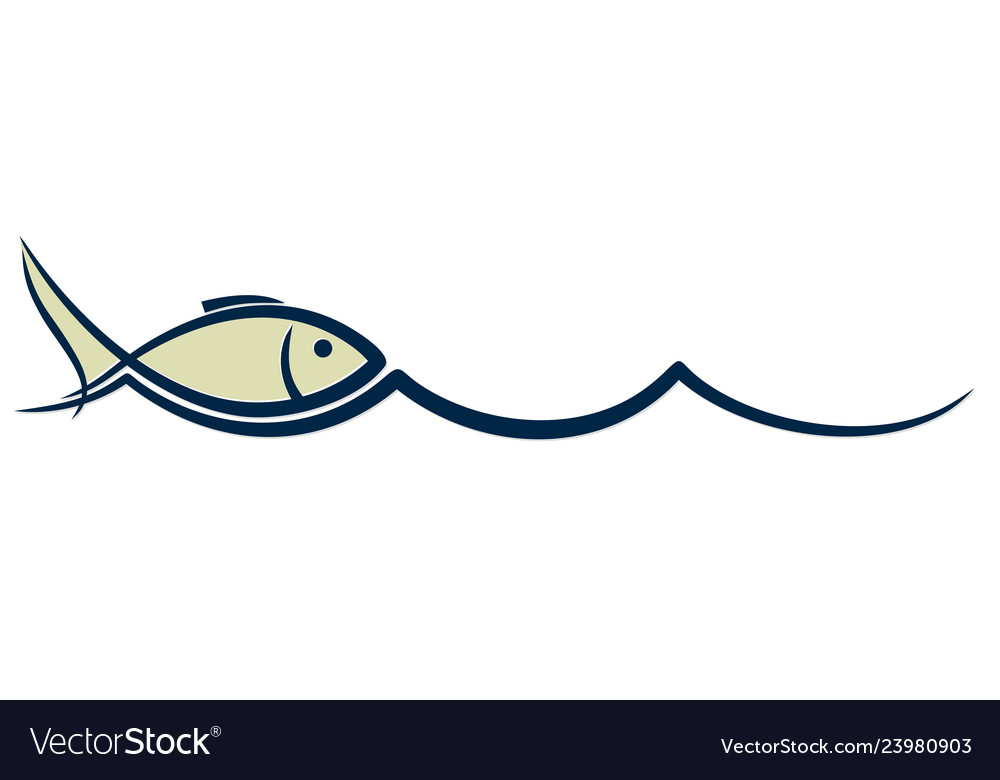 Fish with wave Royalty Free Vector Image - VectorStock