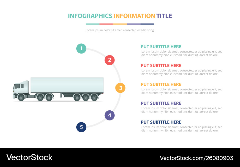 Heavy truck infographic template concept Vector Image