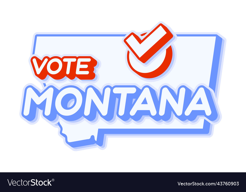 Presidential vote in montana usa 2020 state map Vector Image Presidential vote in montana usa 2020 state map Vector Image