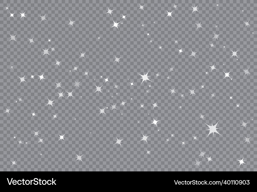 White stars on a transparent background meteorite Vector Image