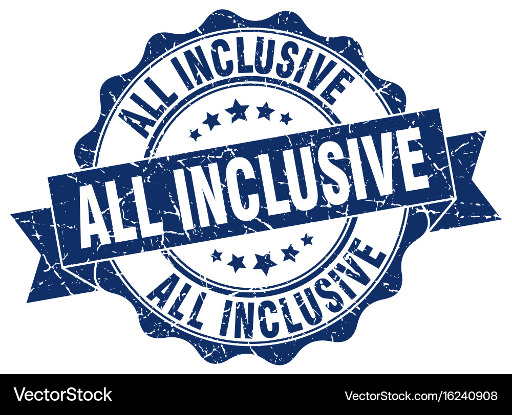 All inclusive stamp sign seal Royalty Free Vector Image
