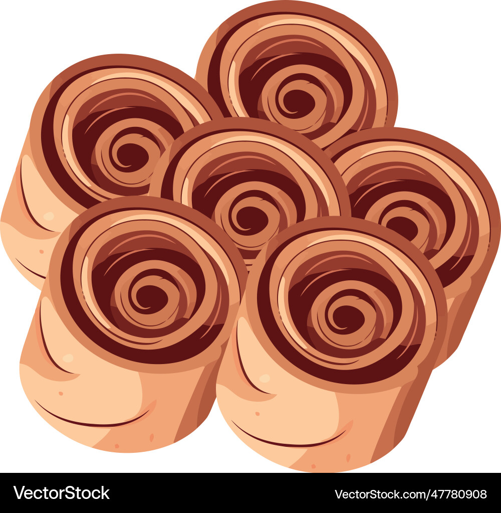 Baked rolls dessert food icon Royalty Free Vector Image