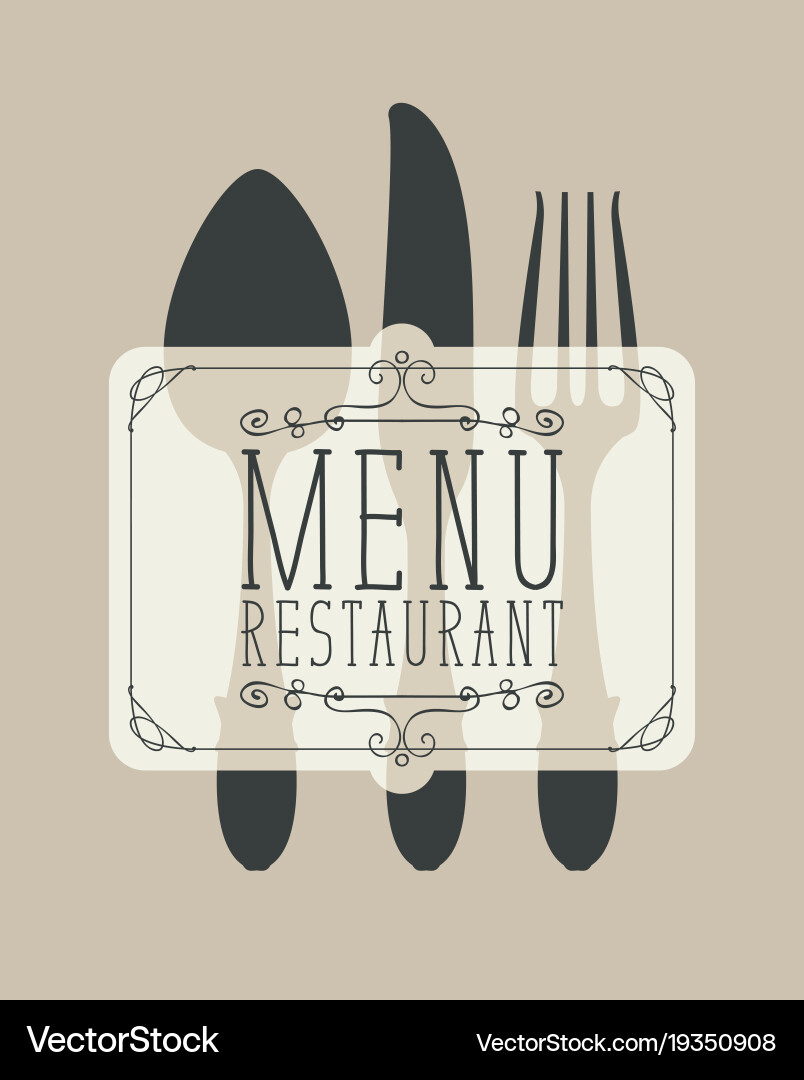 Banner for a restaurant menu with cutlery Vector Image