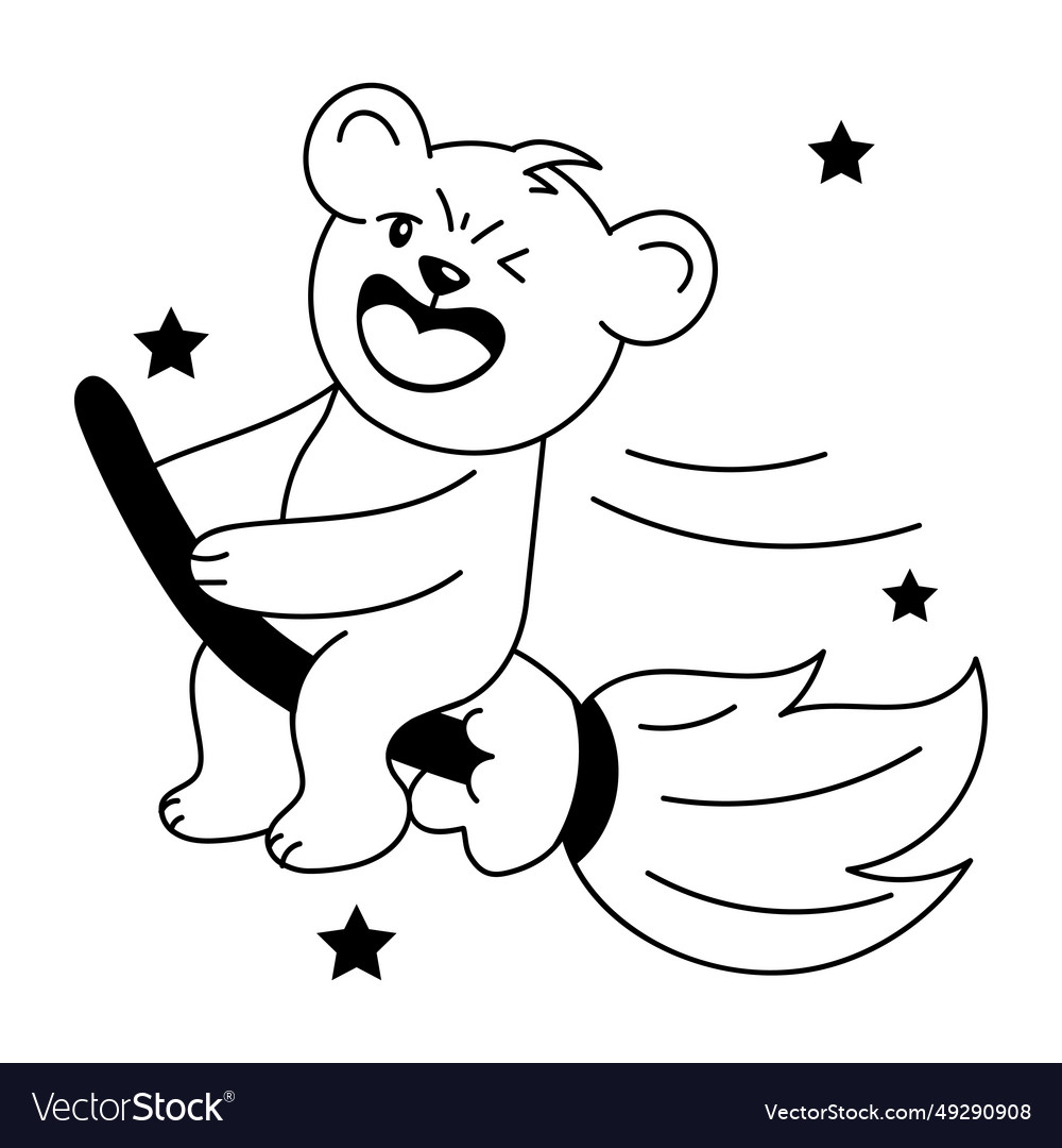 Broom ride Royalty Free Vector Image - VectorStock