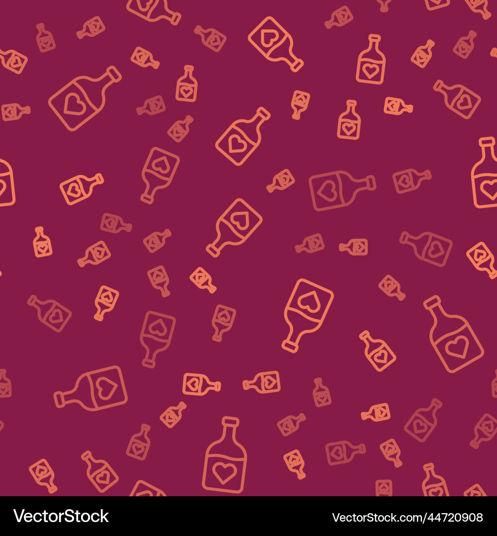 Brown line bottle with love potion icon isolated Vector Image