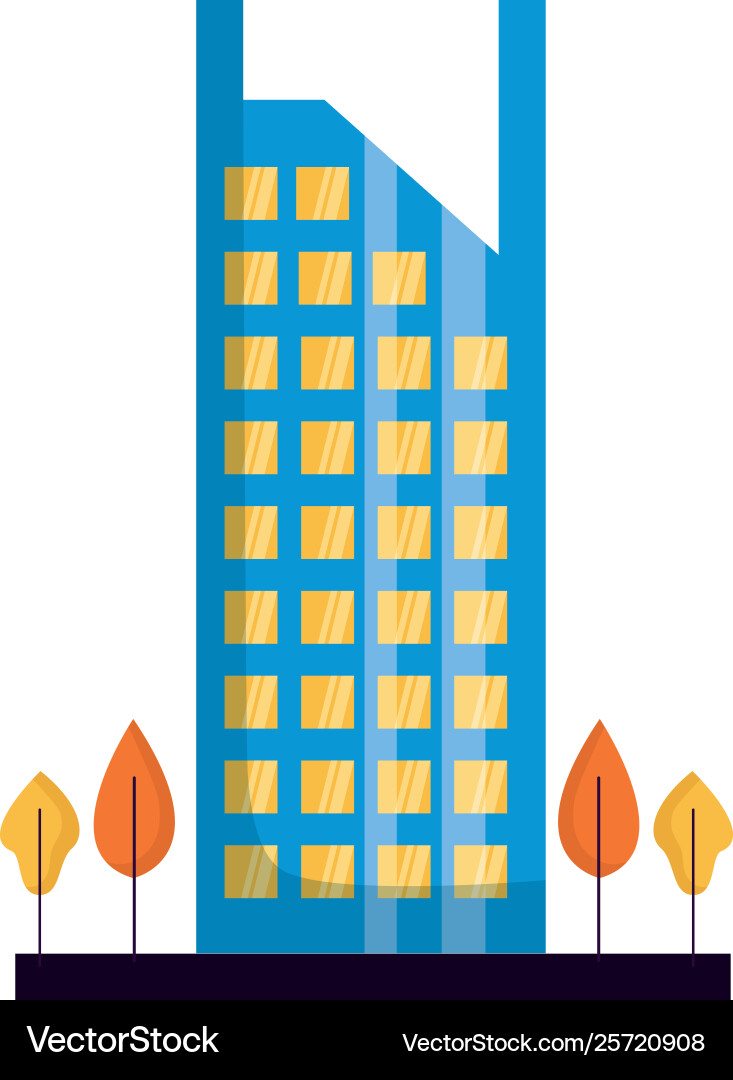 City building urban trees nature Royalty Free Vector Image