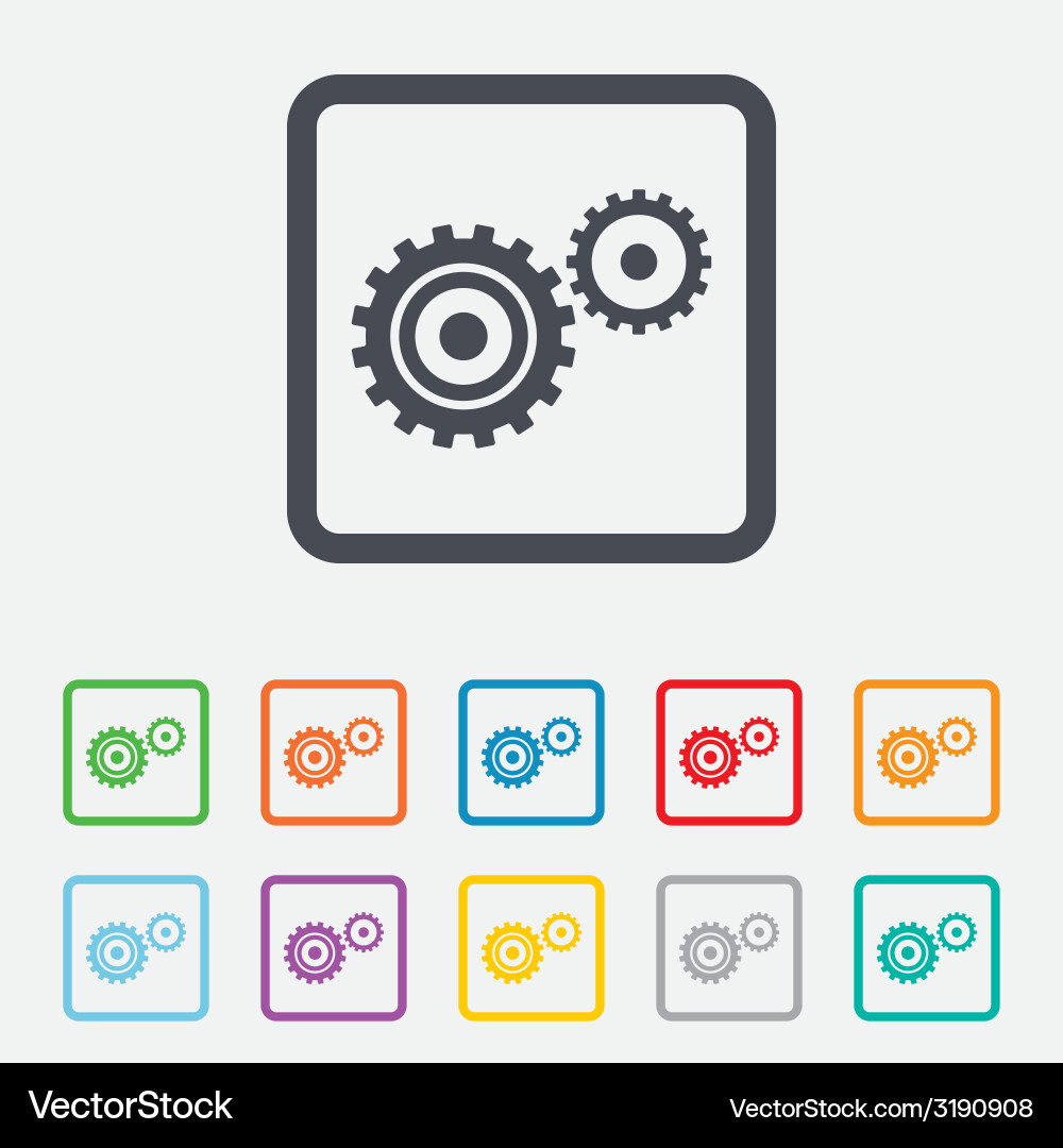 Cog settings sign icon cogwheel gear symbol Vector Image