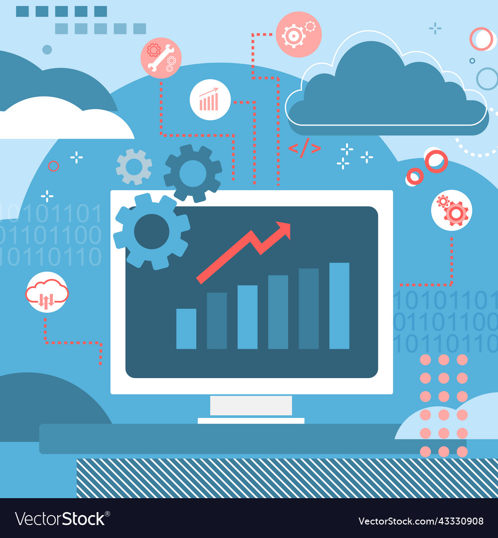 Digital service website optimization Royalty Free Vector