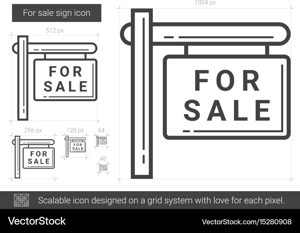 For sale sign line icon Royalty Free Vector Image