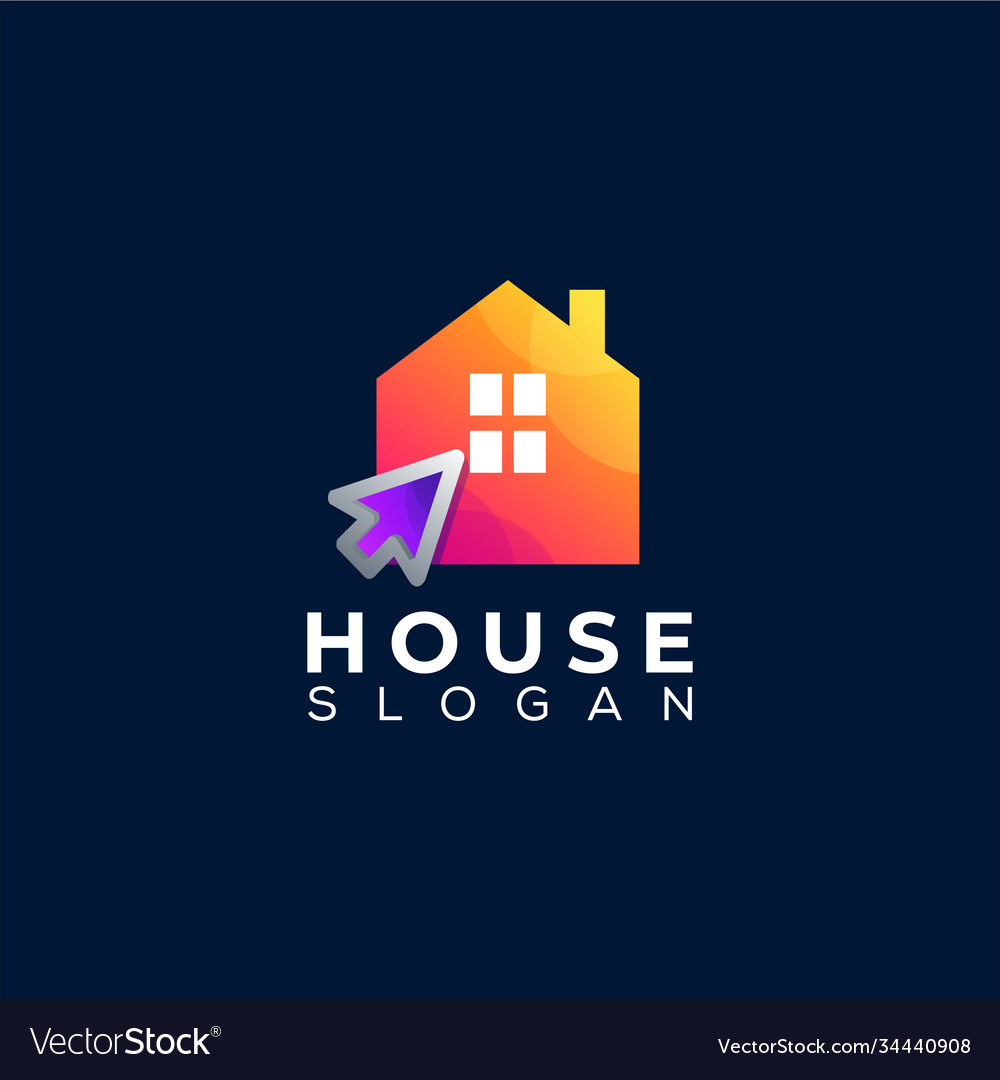 House click gradient logo design Royalty Free Vector Image