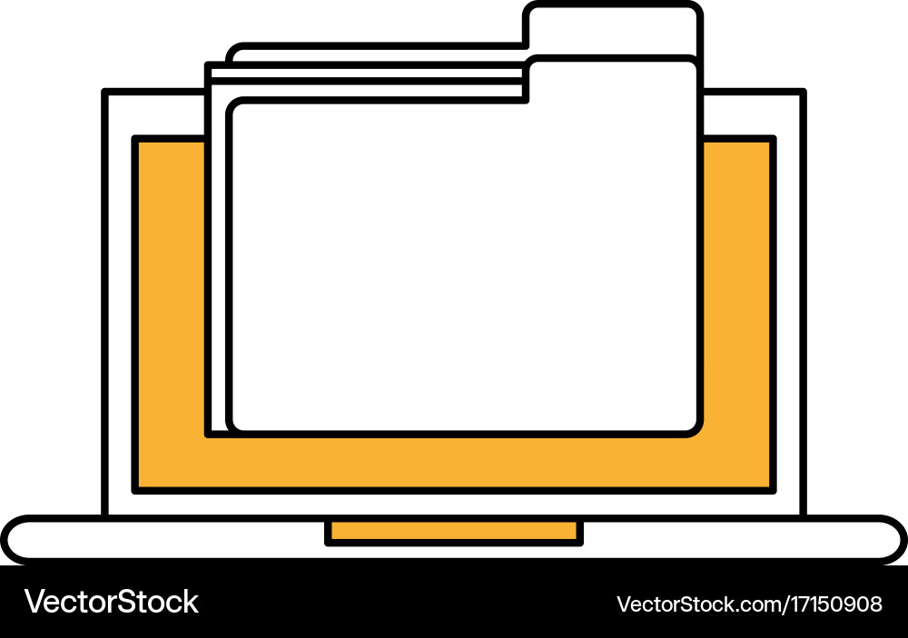 Isolated laptop and file design Royalty Free Vector Image