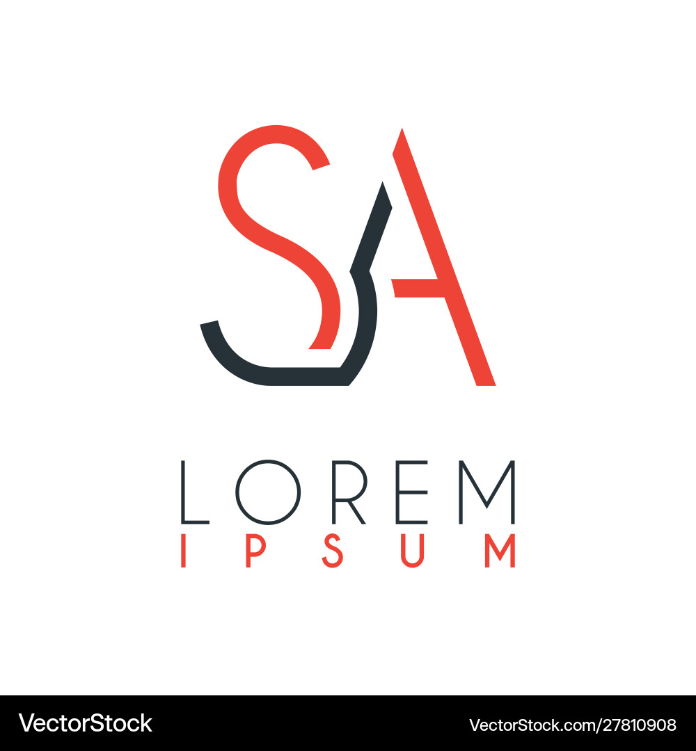 Logo between letter s and letter a or sa Vector Image