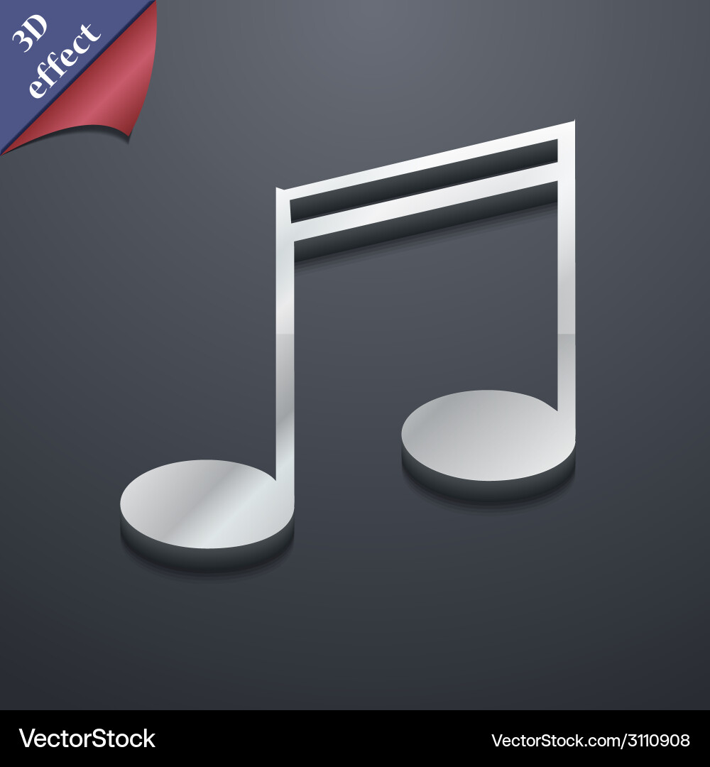 Music note icon symbol 3d style trendy modern Vector Image