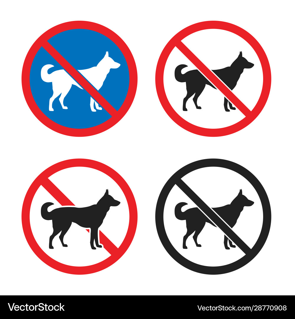 No dogs allowed sign set dog restriction icon Vector Image