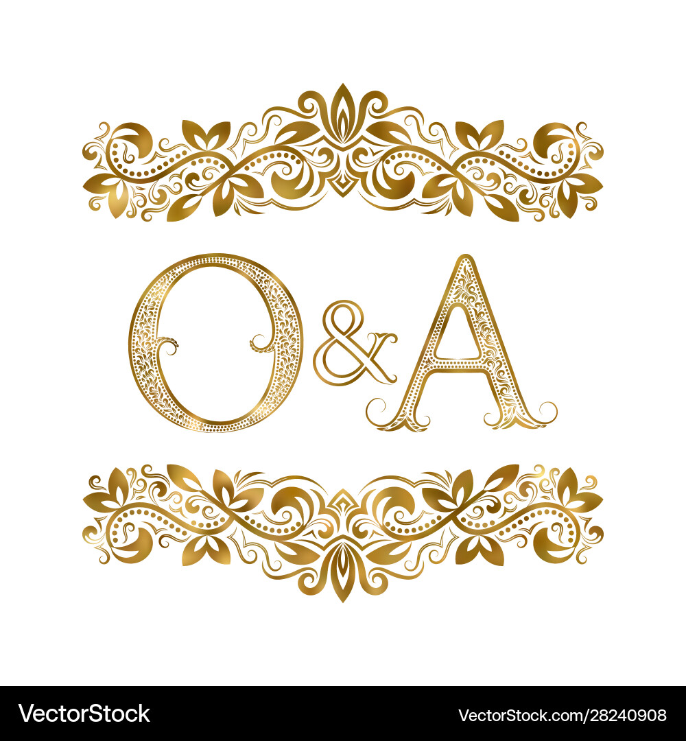 O and a vintage initials logo symbol letters Vector Image