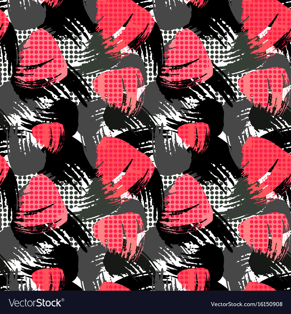 Paint strokes seamless pattern Royalty Free Vector Image