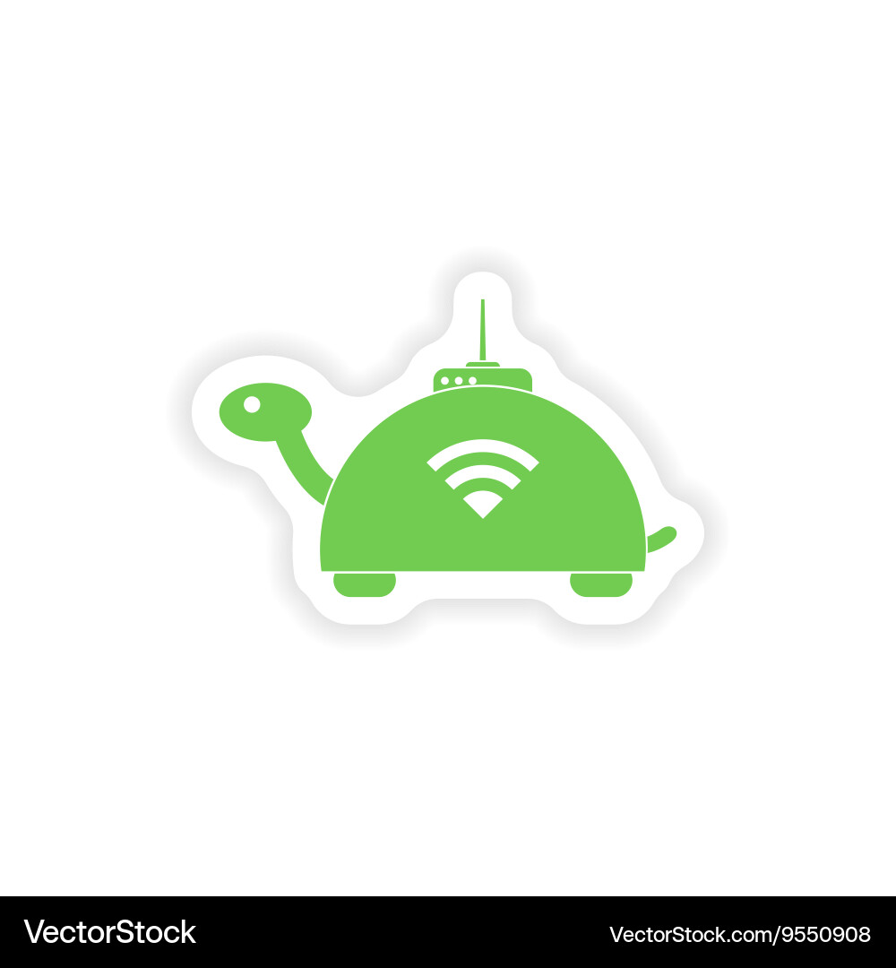 Paper sticker on white background wi-fi router Vector Image