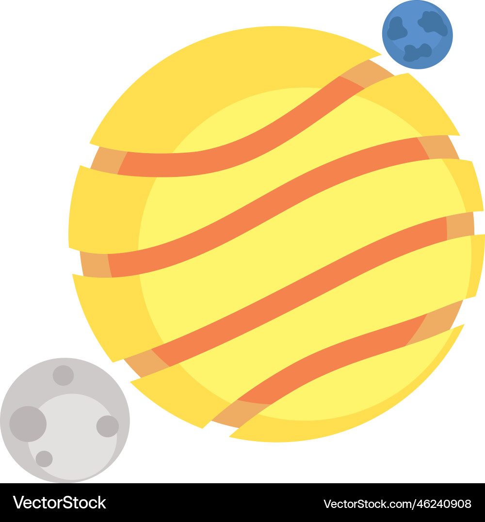 Planets and moon space outer Royalty Free Vector Image