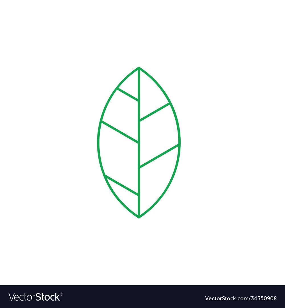 Simple leaf thin line Royalty Free Vector Image