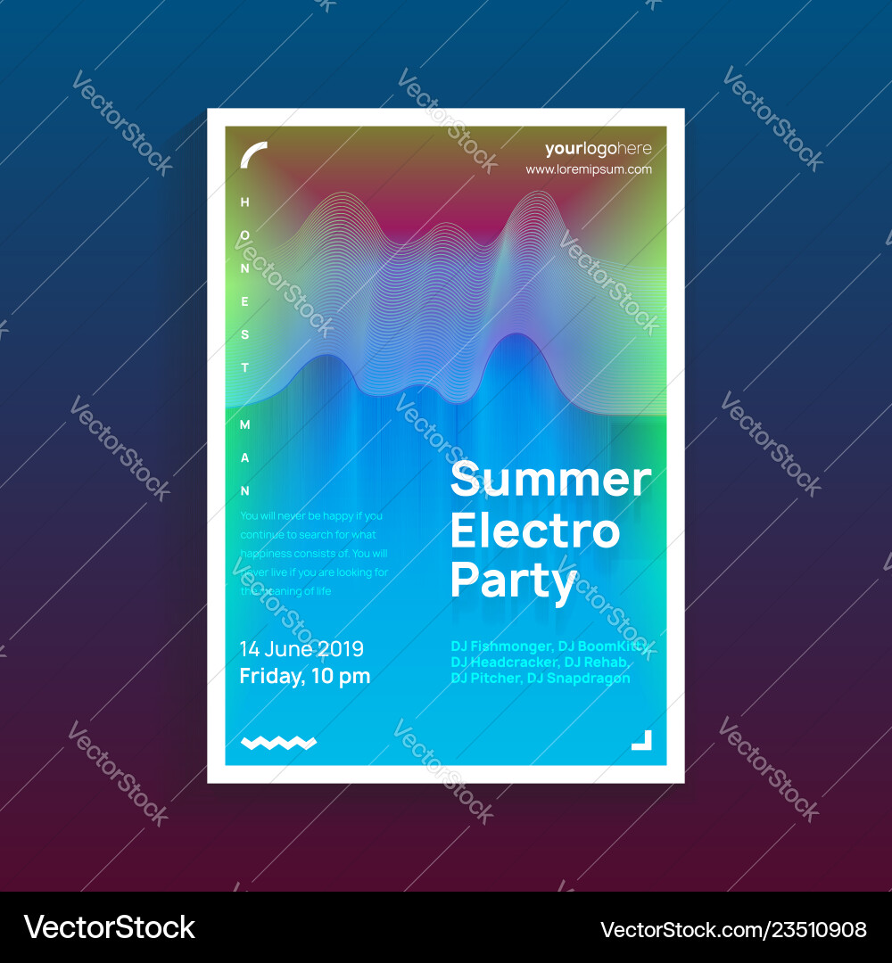 Trendy modern poster design template with vibrant Vector Image