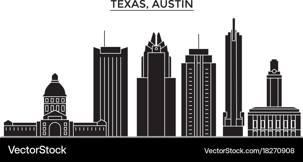 Usa texas austin architecture city skyline Vector Image