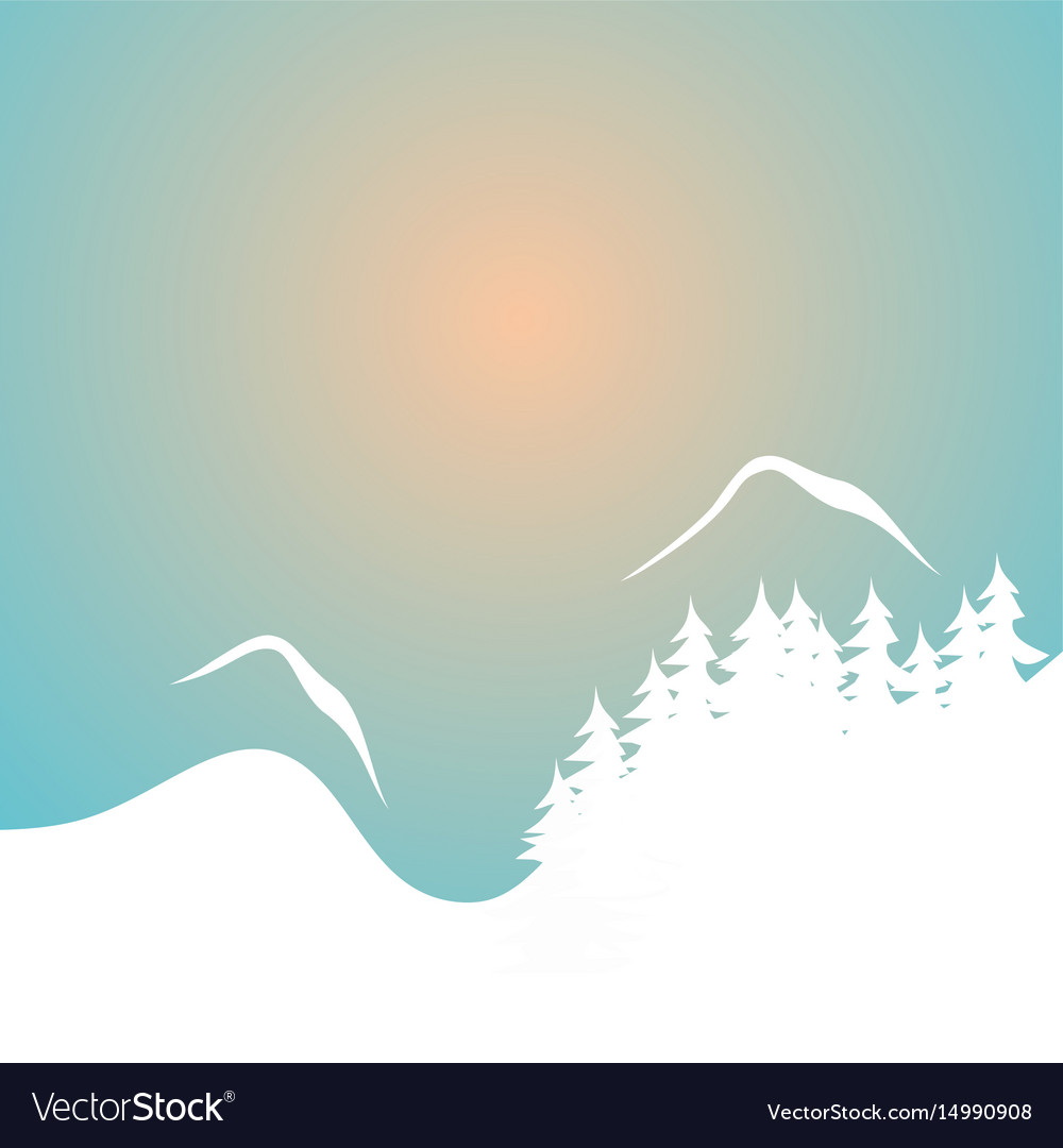 Winter sunset Royalty Free Vector Image - VectorStock