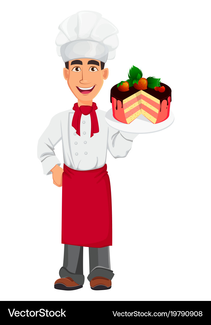 Young professional chef in uniform and cook hat Vector Image