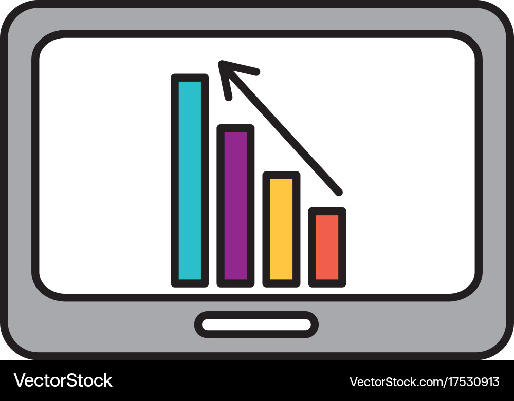 Business tablet with financial chart economy data Vector Image